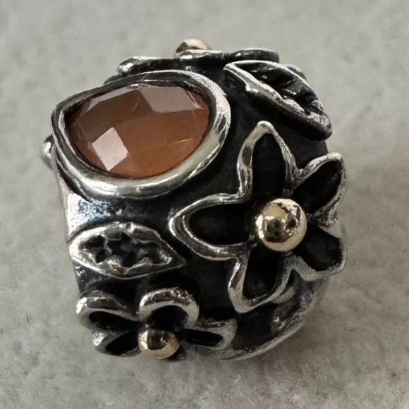 Pandora | Jewelry | Authentic Pandora Silver 4k Onyx Orange Moonstone ...